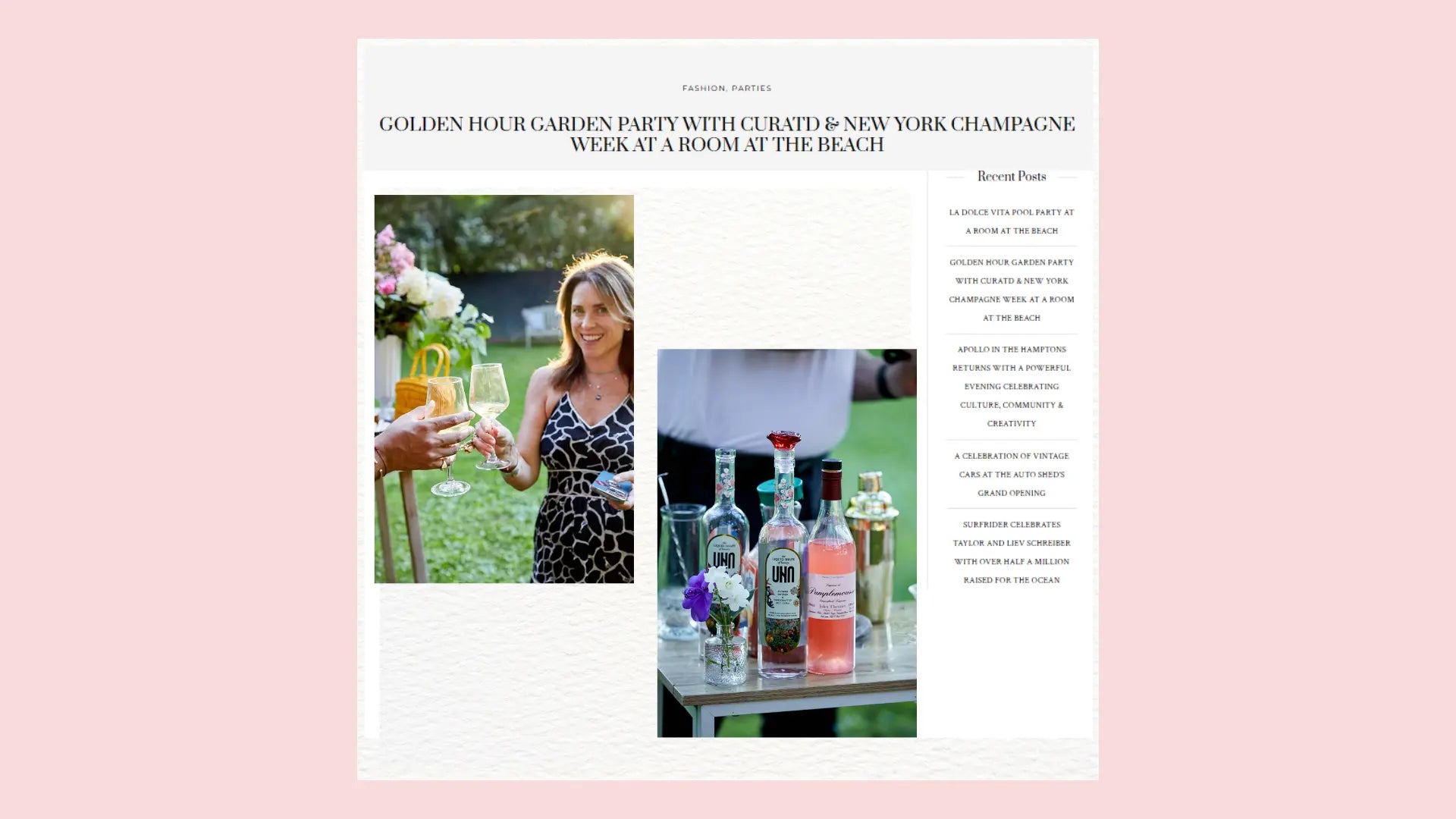 Golden Hour Garden Party With Curatd & New York Champagne Week At A Ro ...