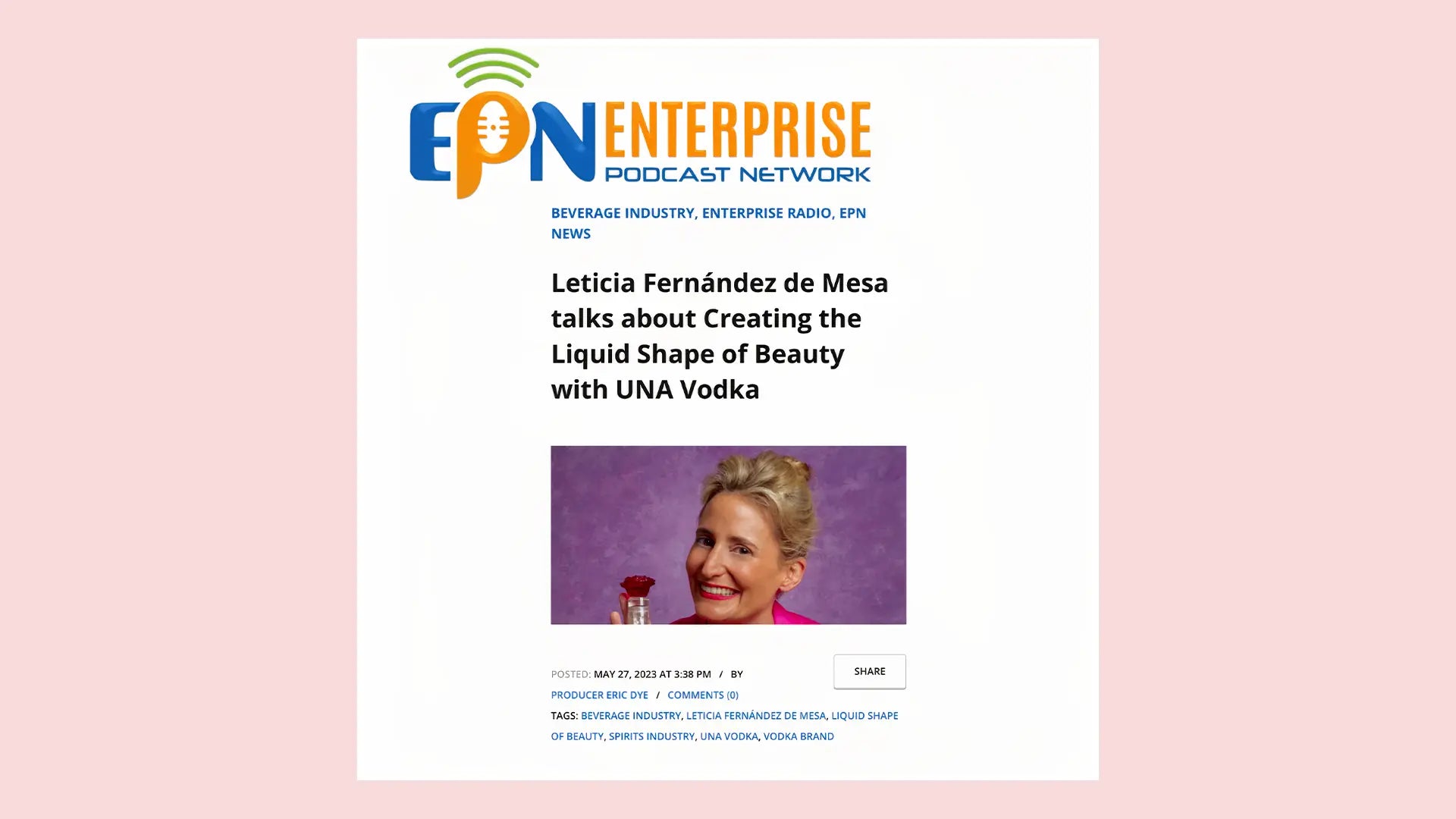 Leticia Fernández on UNA Vodka’s Beauty Concept | Enterprise Radio